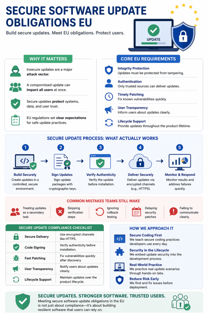 Secure Software Update Obligations EU: What We Need to Get Right